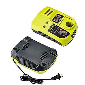 WaxPar P117 18V One+ Dual Chemistry Fast Battery Charger Compatible with Ryobi 12V-18V Max Battery P117 P118, Compatible with Ryobi ONE+ Lithium-Ion Ni-Cd Ni-Mh Battery P200 P102 with 2 USB Ports