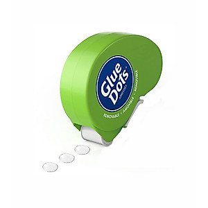 Glue Dots Removable Dot N' Go Dispenser with 200 (.375 Inch) Removable Adhesive Dots (03669E)