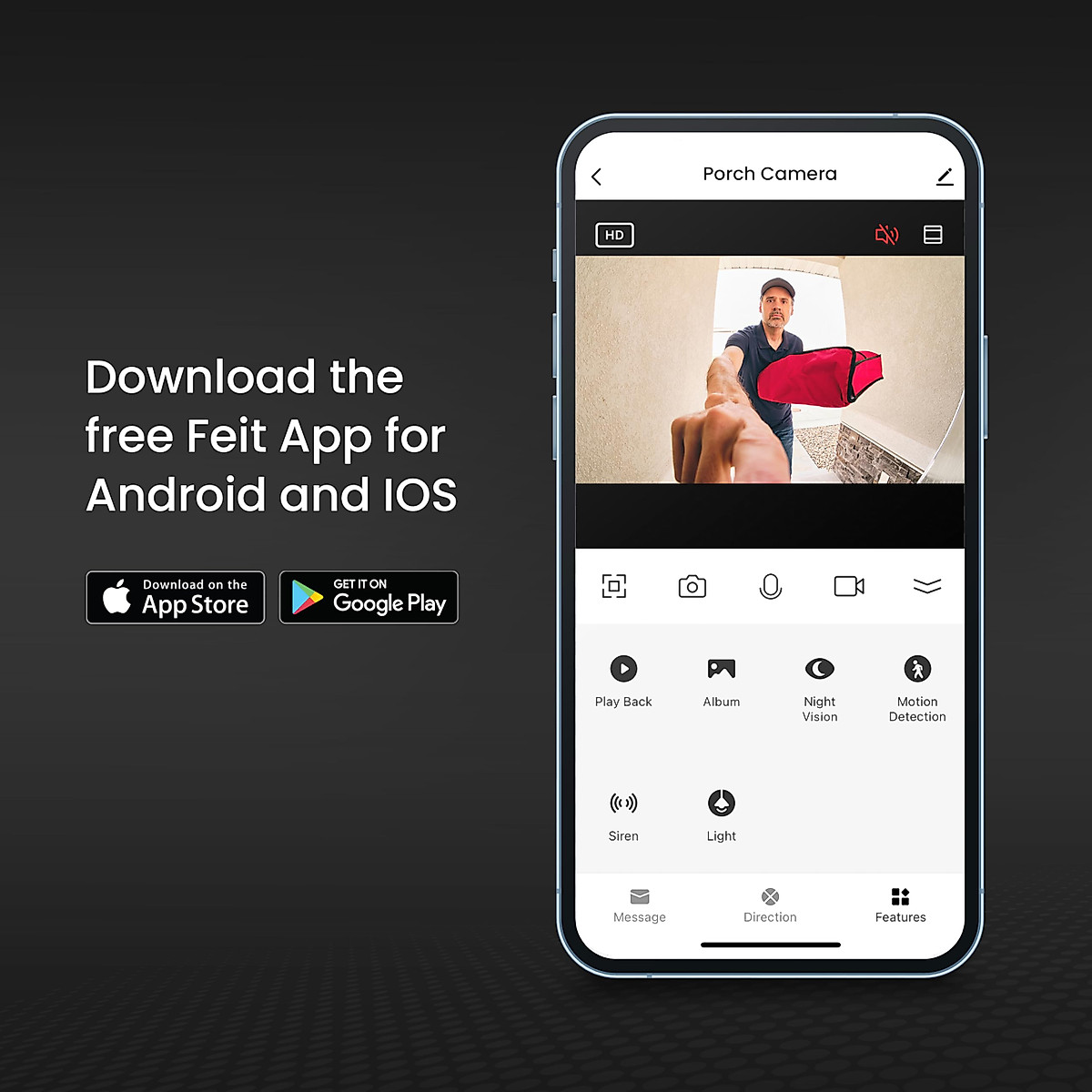 Feit Electric Doorbell Camera, Wireless Video Doorbell, 2.4 GHz WiFi, No Hub, Two-Way Audio, Motion Detection, Night Vision, 1080p HD, Micro SD Card Storage, Hardwired, CAM/Door/WiFi