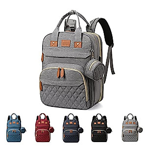 Mowaysers Diaper Bag with Changing Station – Diaper Bag Backpack Baby Changing Station – Multifunction Waterproof Diaper Backpack with Pacifier Case, Stroller Straps – Comfortable and Modern (Red)