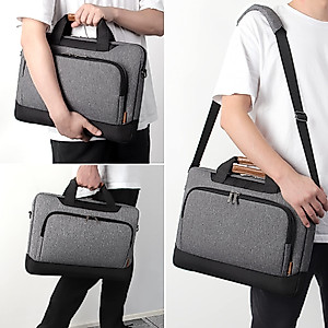 DOMISO 17-17.3 Inch Laptop Sleeve Business Briefcase Laptop Shoulder Bag Compatible with 17" Laptops/17.3" HP Pavilion 17/MSI GS73VR Stealth Pro/Dell Inspiron 17/Acer/ASUS,Grey