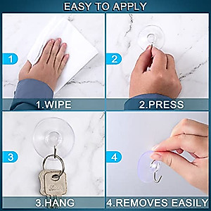 Mudder Suction Cup Hooks Wall Hooks, Home Kitchen Bathroom Wall Window Towel Robe Hangers, Utility Hooks Hangers, Home Hanging Organizer Supplies, Use on Smooth Surface (80 Pieces, 45 mm)