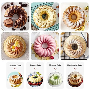 Vimas 4 PCS Extra-Thick Silicone Fluted Cake Pan, 4 IN Silicone Tube Cake Pan, Nonstick Baking Molds for Muffin, Jello and Gelatin (Orange)