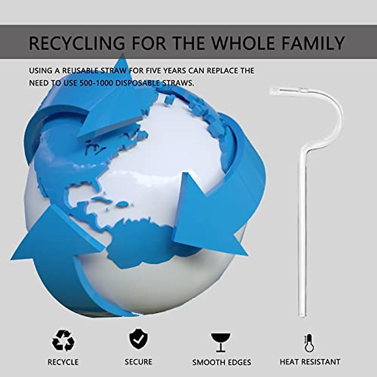 4 Pcs Anti Wrinkle Straw, Reusable Glass Drinking Flute Straw for Engaging Lips Horizontally to Prevent Lip Wrinkles & Vertical Lip Lines, High Borosilicate Cured Glass Straw for Beverages