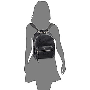 DKNY Women's Abby Backpack Bag, Black/Silver, Large