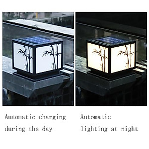 BEMITH Solar Flame Post Lamp Outdoor Three Modes Outdoor Stigma Lamps High Brightness Flickering Flame SMD LED Lighting Solar Powered Fence Column Light, Fit 4x4, 5x5 Or 6x6 Wooden Posts