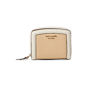 kate spade new york Knott Color-Blocked Pebbled Leather Small Compact Wallet Warm Stone Multi One Size