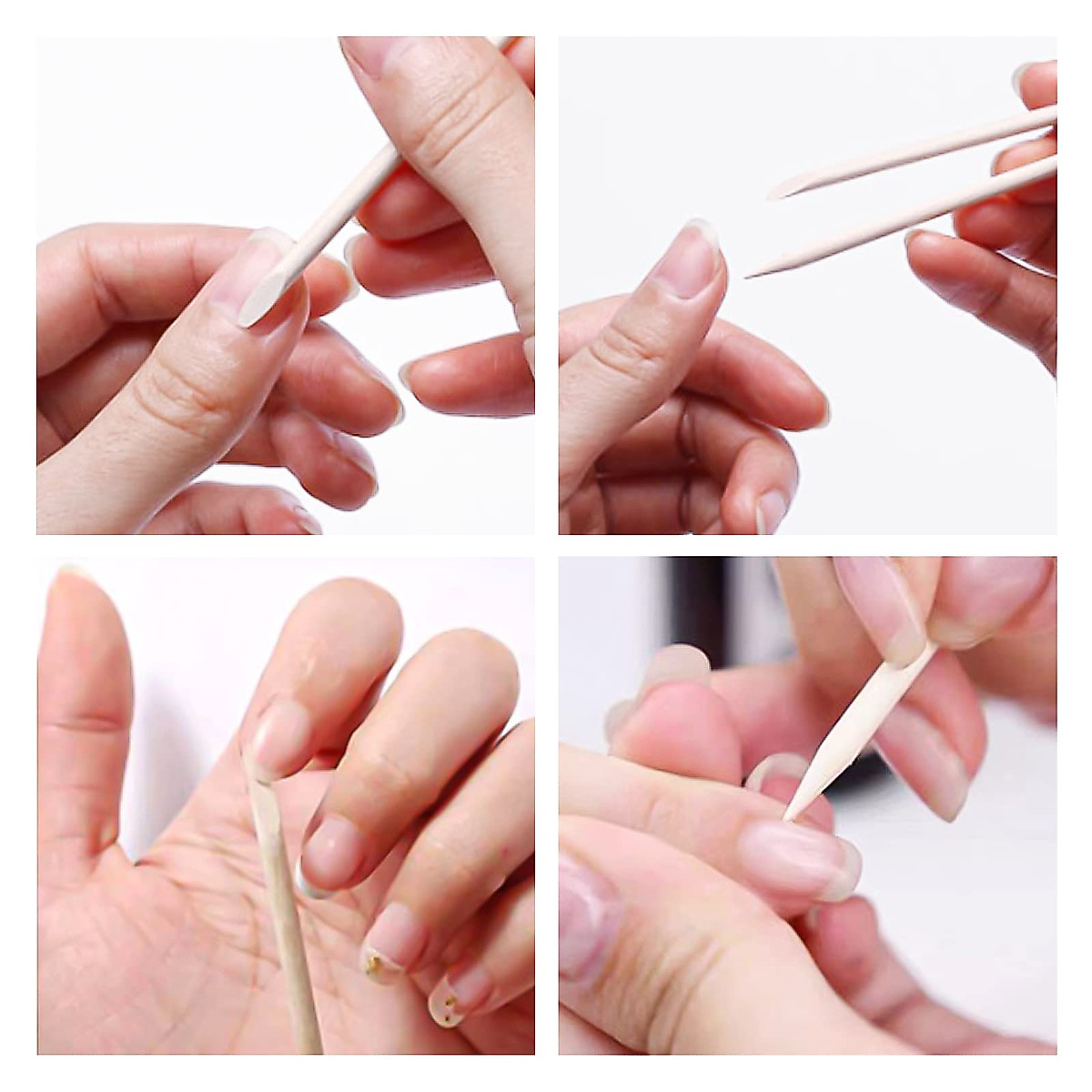 AZUREBEAUTY 100PCS Orange Nail Sticks for Nails 4.5 Inch - Large Capacity Double Sided Wooden Cuticle Pusher & Remover Set for Nail Art Manicure & Pedicure at Home Salon - Not Easy to Break