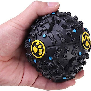 naturry Pawcia Giggle Ball, Pawcia Giggle Sound Dog Ball, Pawcia Giggle Sound Ball, Squeaky Wobble Giggle Sound Dogs Pet Teeth Cleaning Indestructible Dog Toy (Black, M-3.54in)