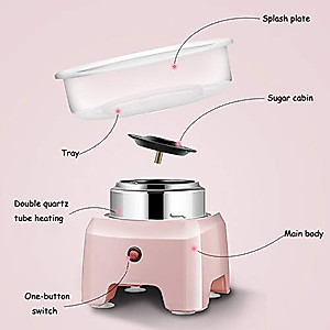 Wgwioo Candy Floss Maker Machine, Electrical Cotton Candy Machine, Home Kids Party Sweet Gift Household Machine,Pink