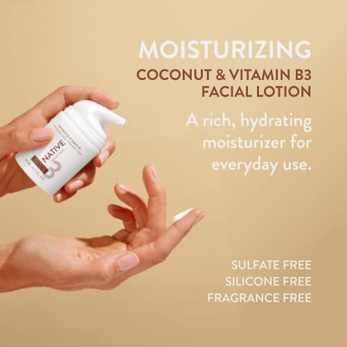 Native Moisturizing Facial Lotion, Coconut & Vitamin B3 Facial Moisturizer, Face Lotion, SPF 30 Facial Moisturizer, 1.7 fl oz