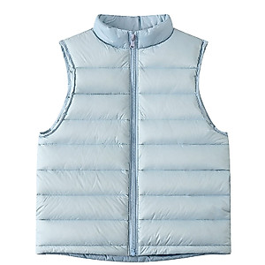 Happy Cherry Boys Girls Winter Vests Coats for Toddler Kids Blue Water-Resistant Winter Sleeveless Jackets Coats Zip Up Warm Cute Breathable Outwear Outfits
