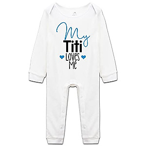 My Titi Loves Me Onesie Baby Clothes Toddler Rompers Bodysuit Short Sleeve/Sleeveless/Long Sleeve