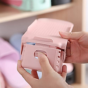 KNFUT Shoe Slots, 1Pcs Adjustable Shoe Rack Organizer Shoes Footwear Storage Stand Support Space Saving Cabinet Closet Holder Modern Bracket (Color : Pink)
