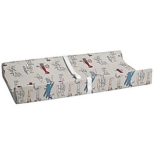 Glenna Jean Fly-by Diaper Changing Pad, Grey Cover-Airplane Print