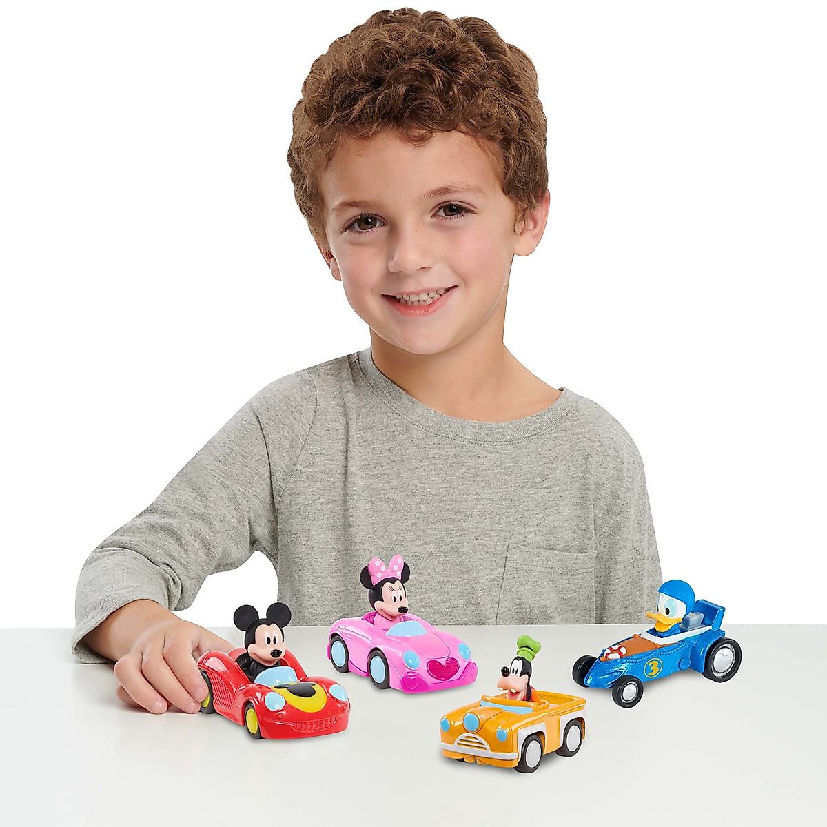 Mickey Mouse Diecast Vehicle 4-Piece Set, Packaging Styles May Vary, Officially Licensed Kids Toys for Ages 3 Up, Amazon Exclusive