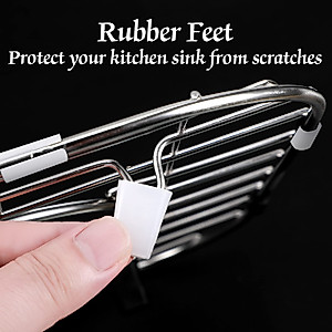 Romooa 40 Pieces Hard Rubber Feet for Sink Grid Sink Protecter Rubber Grid Kitchen Sink Wire Protective Rack Feet Grate Rubber Wire Bumper Replacement Protector Parts for Kitchen Rack (White)