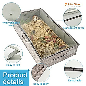 Hamster Playpen, Breathable & Transparent & Washable Guinea Pig Playpen for Indoor and Outdoor, Portable Yard Fence for Guinea Pig, Rabbits, Hamster, Chinchillas and Hedgehogs (Style1)