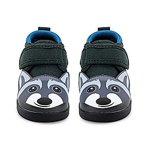 ikiki Squeakerless Shoes for Toddlers/Little Kids (Raccoon, Gray, Size 10)