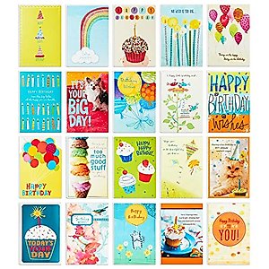 Hallmark Birthday Cards Assortment, 20 Cards with Envelopes (Refill Pack for Hallmark Card Organizer Box)