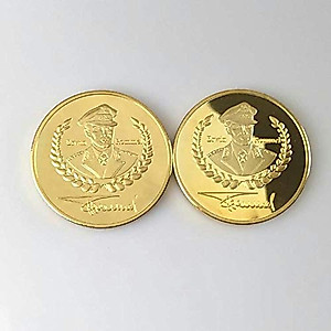 1891-1944 WW II German Desert Eagle Rommel Deutsche Wehrmacht Gold Plated Coin Military Souvenirs Metal Coins Collection