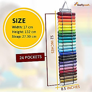 Firefly Craft Vinyl Organizer, Vinyl Roll Holder - Craft Vinyl Storage Organizer Rack - Wall Mount, Hanging Closet, Studio, or Over the Door Cricut Organizer - Cricut Accessories - 24 Compartments