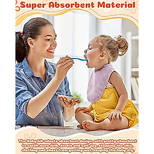 30 Pack Baby Muslin Bandana Drool Bibs for Baby Boys Girls Multicolor Solid Terry Cotton Bibs Unisex Waterproof Baby Feeder Bibs with Fiber Filling Adjustable Newborn Bibs for Teething and Drooling