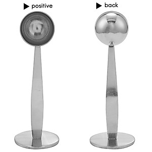 Pasuihcay Espresso Stand Coffee Measure Tamper Spoon Stainless Steel Coffee & Tea Tools Measuring Tamping Scoop 1 Pieces Silver