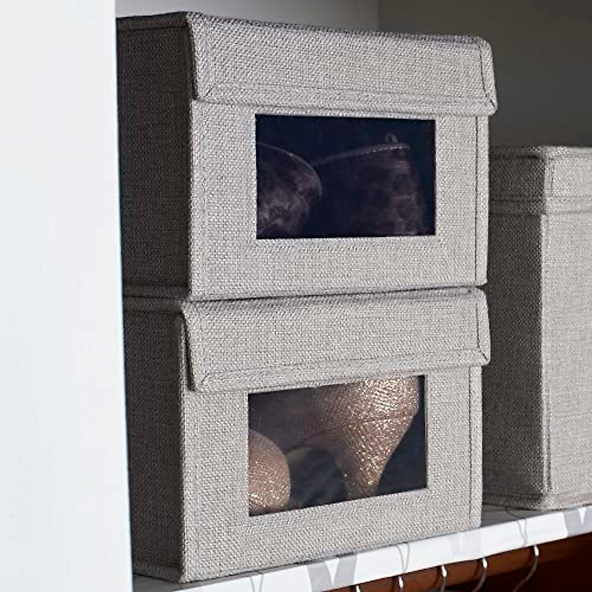 Household Essentials Small Drop Front Shoe Box 2 Pack, Gray