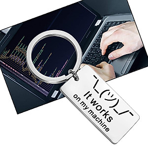 UJIMS Computer Programmer Gift Funny Computer Keychain It Works On My Machine Science Tech Developer Jewelry IT Gifts (Funny Computer Keychain)