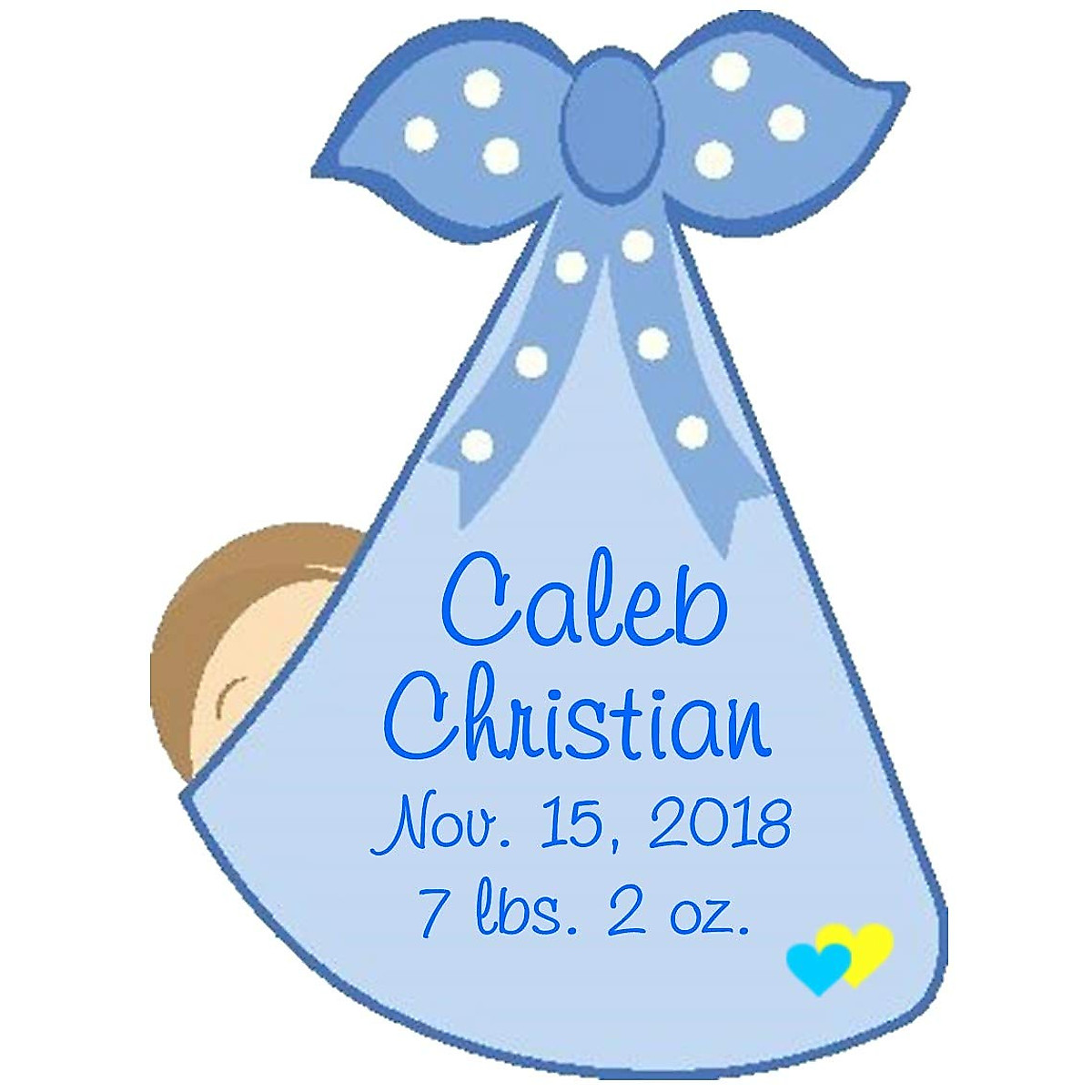 Cute News It's a Boy Stork Bundle Announcement Sign, Personalized Name & New Birth Stats Keepsake, Welcome Home Newborn Door Decoration, Blue Hospital Wreath, Custom Gift, Outdoor Baby Decor