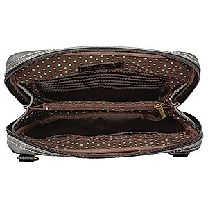 Chala Paw Print Collection Companion Organizer Cross Body Bag (Gray 10 x 8 x 1.5) Medium