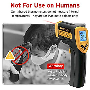 Etekcity Infrared Thermometer 774, Digital Temperature Gun for Cooking, Non Contact Electric Laser IR Temp Gauge, Home Repairs, Handmaking, Surface Measuring, -58 to 716 ℉, - 50 to 380 ℃, Yellow