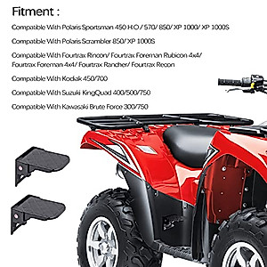 Xislet Pairs ATV Foot Rests for Four Wheeler Rear Passenger Foot Peg Universal Compatible with ATV Such as Polaris Sportsman Scrambler Made of Metal and Non-Slip Tread