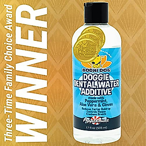 New Premium Dog Breath Freshener Water Additive for Dental Care | Supports Healthy Teeth and Gums | Best for Bad Breath Treatment, Tartar Remover, Plaque Remover | No Brush Required (17oz)