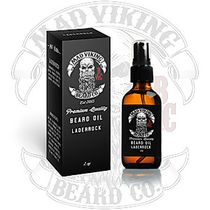 Mad Viking Beard Company Beard Oil, 2oz - Laderrock - Natural Beard Softener, Conditioner, and Skin Moisturizer to Reduce Beard Itch For Thicker Looking Beards, Made in the USA