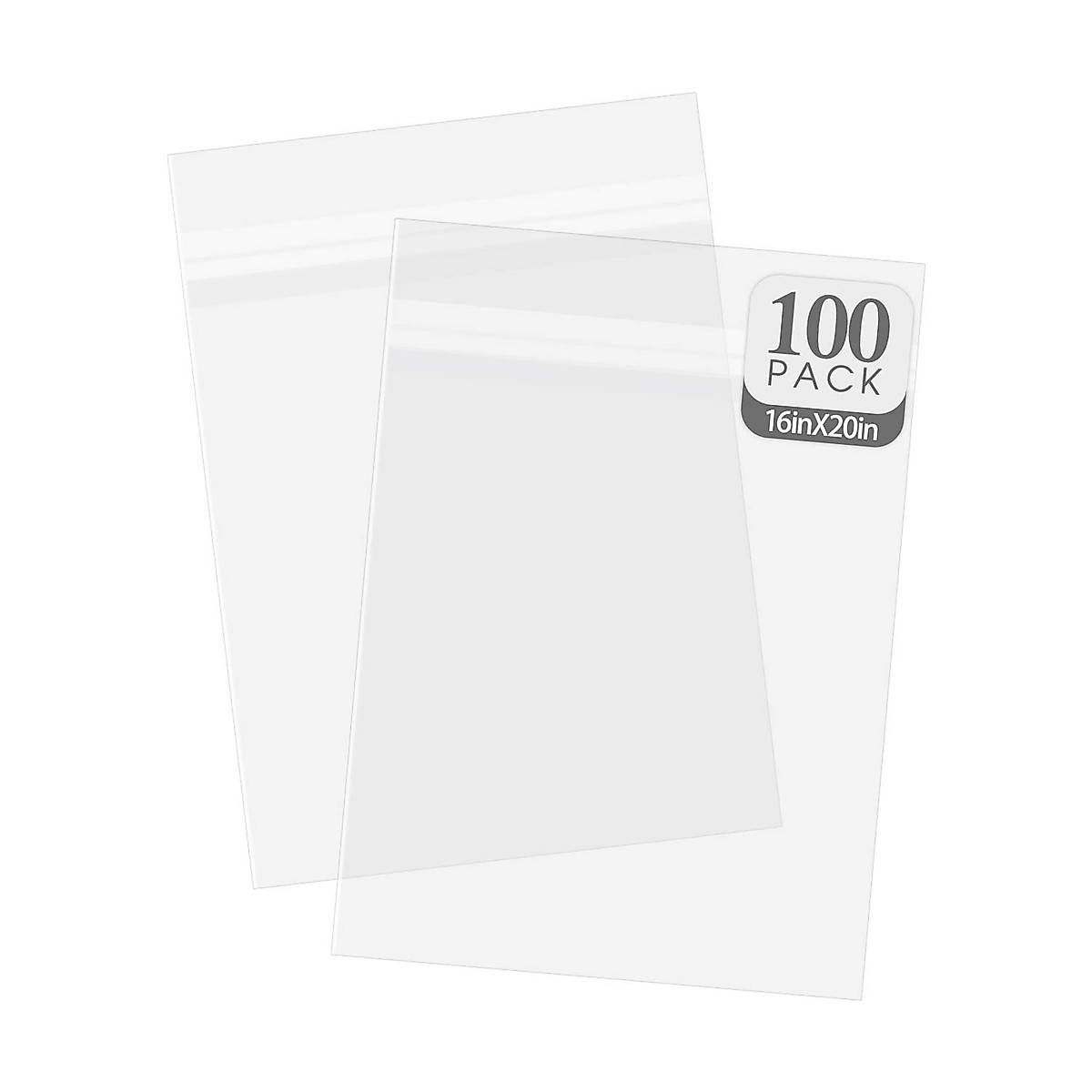 Golden State Art, Pack of 100, Acid-Free Crystal Clear Sleeves Storage Bags for Photo Prints Framing Mats Mattes (Bag Size: 16 3/8x 20 1/8 inches for 16x20 Mats)