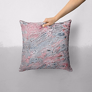 iiRov Abstract Wet Paint Subtle Pink and Gray - Custom Decorative Home Decor Indoor or Outdoor Throw Pillow Cover for Sofa, Bed or Couch Cushion (Pillow CASE Cover ONLY)