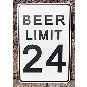 Toothsome Studios Beer Limit 12" x 8" Tin Funny Traffic Sign Man Cave Decor Garage/Bar/Beer Sign Dorm Room Decor