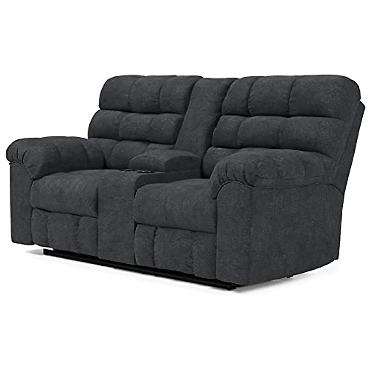 Signature Design by Ashley Wilhurst Reclining Loveseat with Console, Almost Black