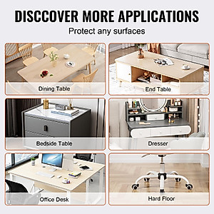 VEVOR Clear Table Cover Protector, 24" x 48" Rectangle Table Cover, 1.5 mm Thick PVC Plastic Tablecloth, Waterproof Desktop Protector for Writing Desk, Coffee Table, Dining Room Table