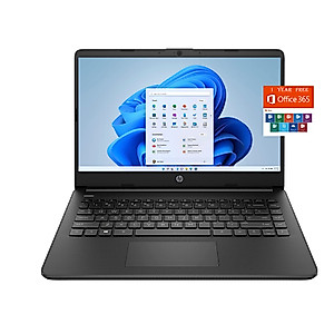 HP Stream 14" HD BrightView Laptop, Intel Celeron N4120 Processor, 4GB RAM, 64GB SSD, Intel HD Graphics, 720p Webcam, 1 Year Office 365, Black, Win 11 S, 32GB USB Card (Renewed)