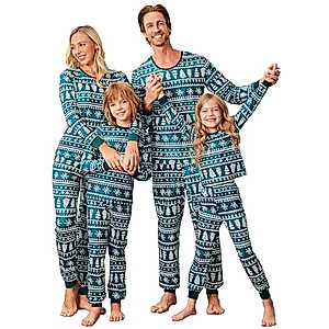 Ekouaer Couple Holiday Pajamas Set Sleepwear for Men Plaid Night Wear Xmas Couple Matching Pjs Set