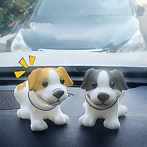 SEADEAR Dog Car Shaking Head Resin Ornament Cute Car Dashboard Bobble Head Dog Decoration Funny Car Interior Shaking Head Puppy Decor,for Desktop Ornament Home Office Decor
