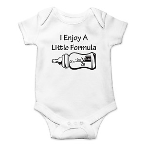 I Enjoy A Little Formula - Funny Baby Essentials Bodysuit - Baby Boy Romper Newborn Girl Clothes (6 Months, White)