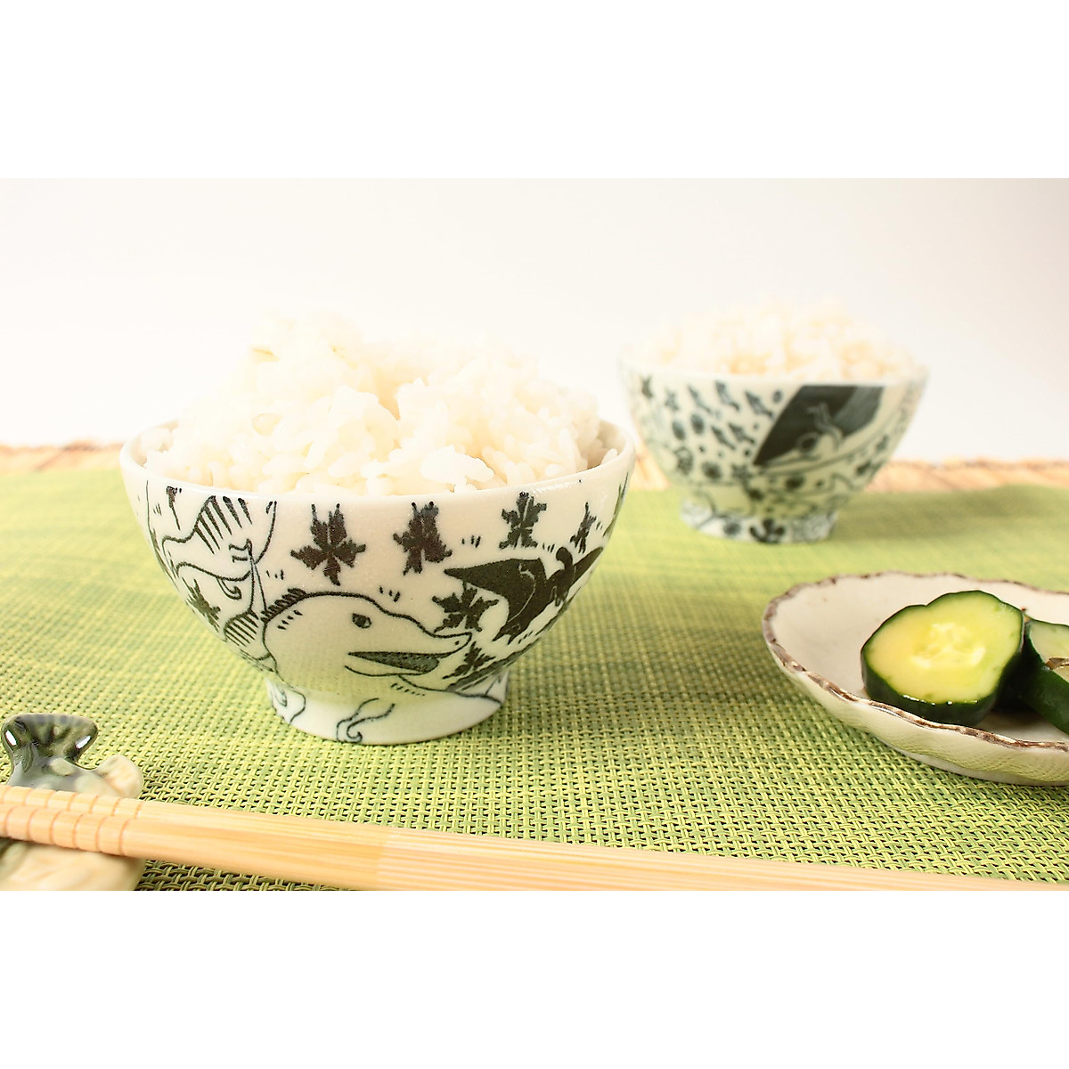 Mino ware Japanese Ceramics Rice Bowl Various Dinosaur Matte Finish made in Japan (Japan Import) GBC002