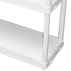 Gracious Living 3 Tier Storage Shelving Unit Organizers with Interlocking System for Garage, Playroom, Attic, and More, White (2 Pack)