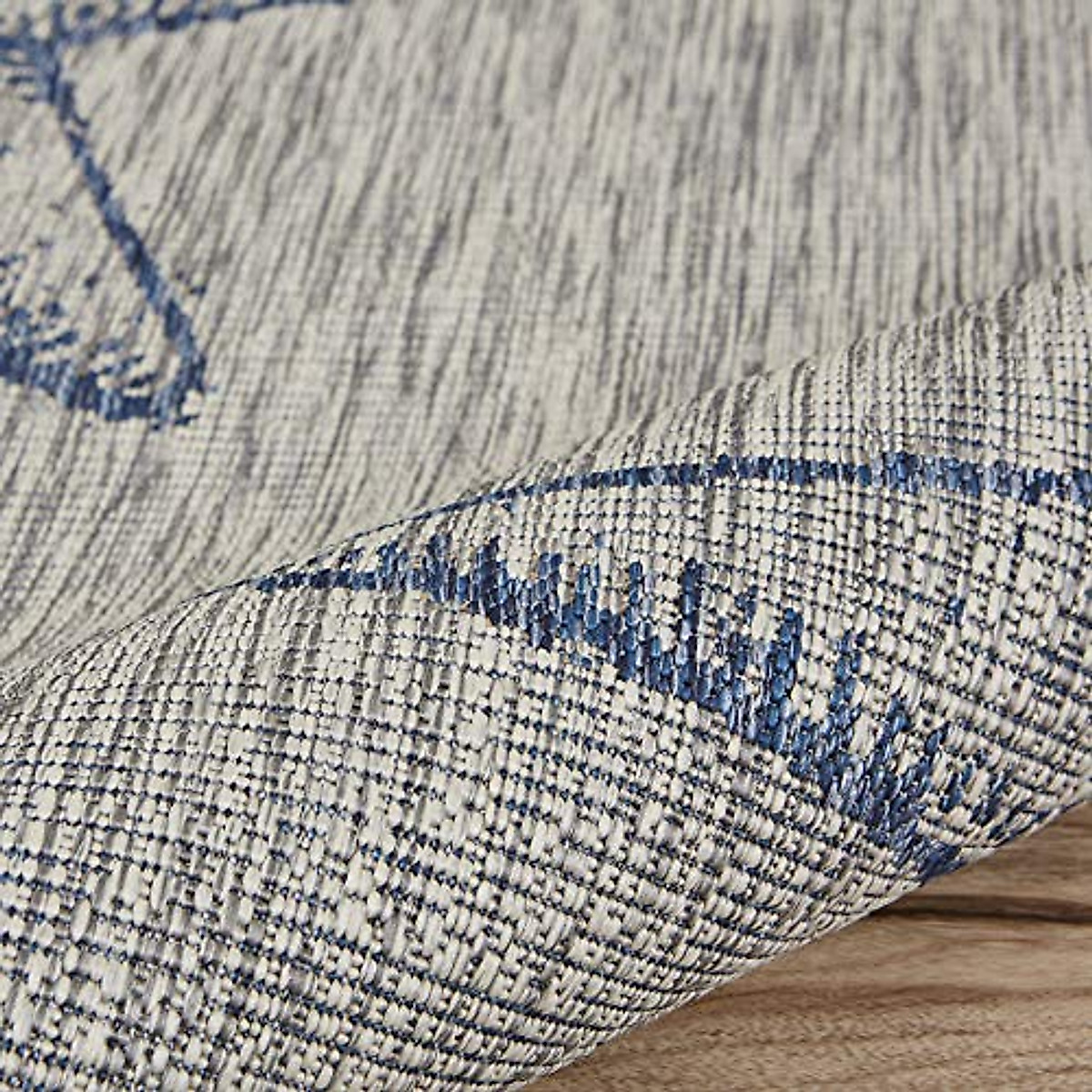 Ox Bay Celeste Coastal Starfish Indoor/ Outdoor Area Rug, Gray/Navy, 5' x 7'