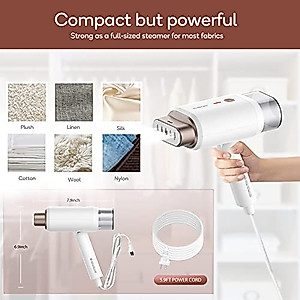 Newbealer Handheld Steamer for Clothes, Horizontal & Vertical Steaming, 2 Steam Levels 20s Heat Up, Foldable, Dry Ironing, Portable 1200W 180ml Fabric Wrinkle Remover with Brush and Anti-heat Glove