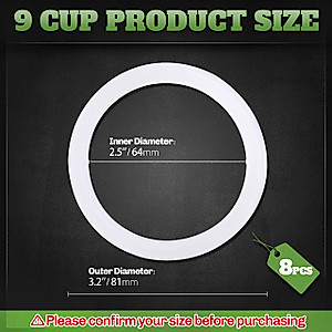 LitOrange 8 Pcs Replacement Spare Food Grade Silicone (Better Than Rubber) Gasket Seal Ring For Aluminium Stovetop Coffee Maker Pots Moka Express Dama Bialetti 9 Cups.